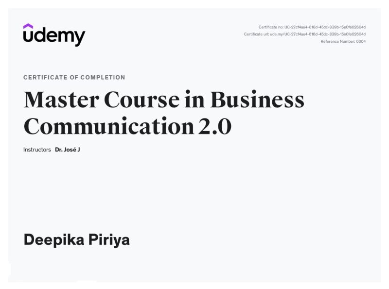 Deepika Piriya on LinkedIn: 🎓 Just completed the Master Course in ... Deepika Piriya on LinkedIn: 🎓 Just completed the Master Course in ...