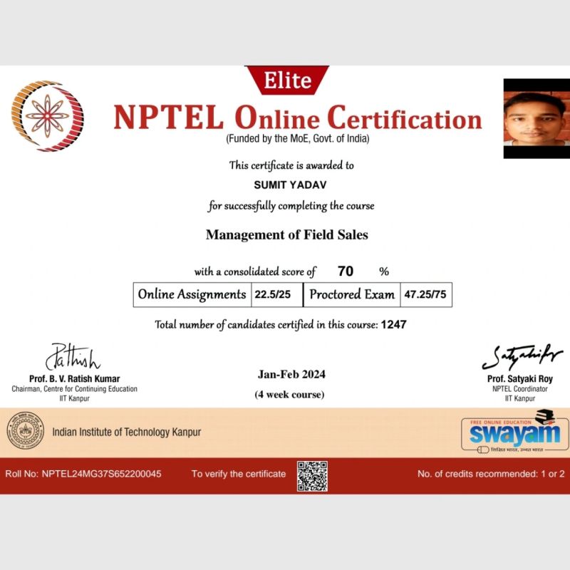 Sumit Yadav on LinkedIn: #nptel Sumit Yadav on LinkedIn: #nptel