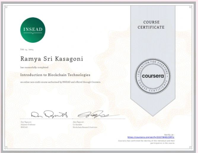 Ramya Sri Kasagoni on LinkedIn: #learningjourney #endorsement #coursera Ramya Sri Kasagoni on LinkedIn: #learningjourney #endorsement #coursera