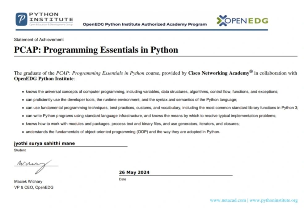 sahithi mane on LinkedIn: #python #programming #cisconetworkingacademy ... sahithi mane on LinkedIn: #python #programming #cisconetworkingacademy ...