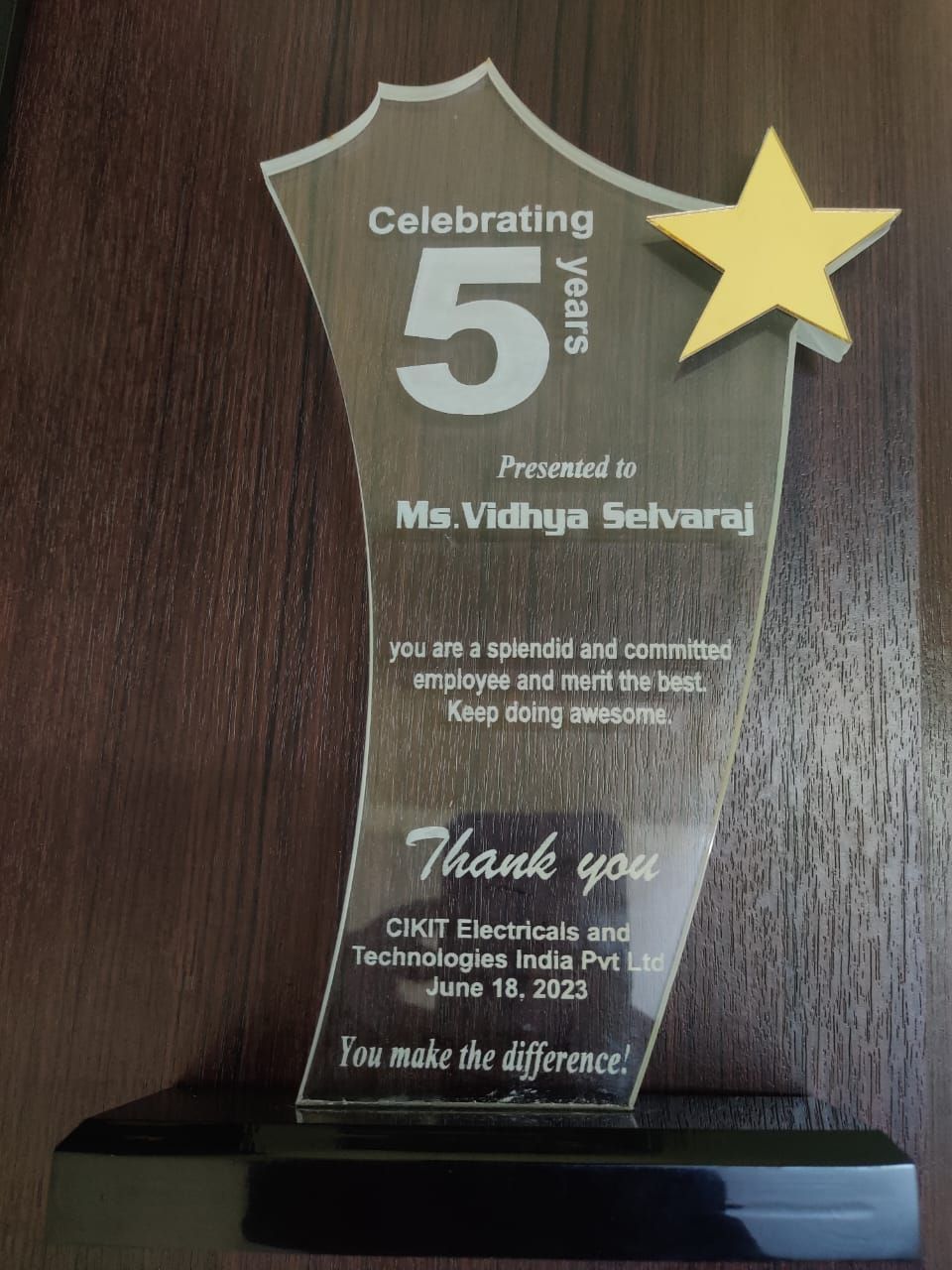 Vidhya Selvaraj on LinkedIn: Thank you CIKIT Electricals & Technologies Vidhya Selvaraj on LinkedIn: Thank you CIKIT Electricals & Technologies