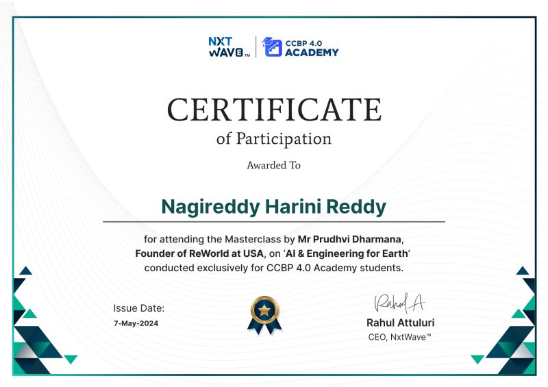 Harini Reddy Nagireddy on LinkedIn: NxtWave Girish Akash Rahul Attuluri ... Harini Reddy Nagireddy on LinkedIn: NxtWave Girish Akash Rahul Attuluri ...