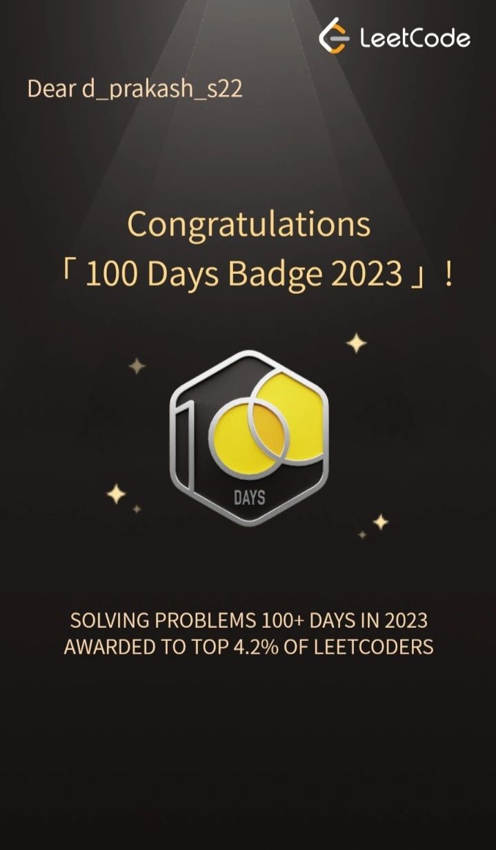 Deepak Prakash S on LinkedIn: #leetcode #consistency # ... Deepak Prakash S on LinkedIn: #leetcode #consistency # ...