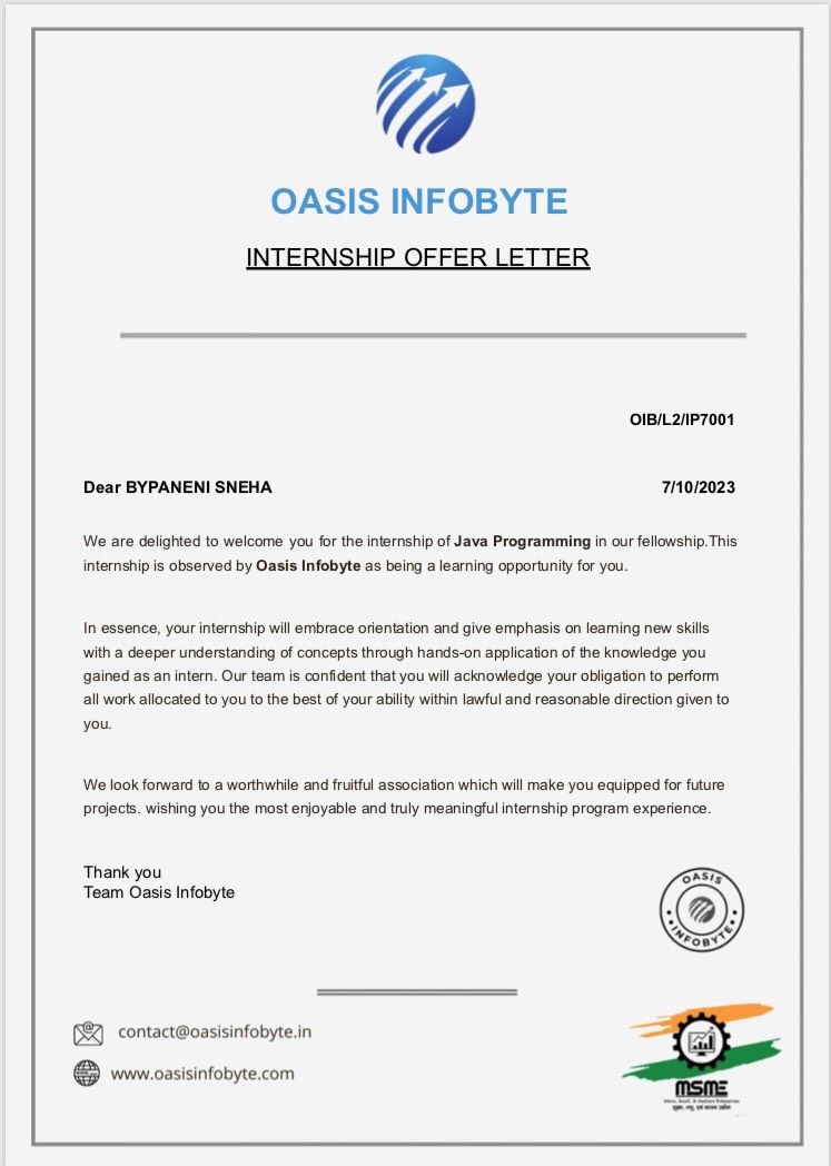 Sneha Bypaneni on LinkedIn: #connections #internship #javaprogramming # ... Sneha Bypaneni on LinkedIn: #connections #internship #javaprogramming # ...
