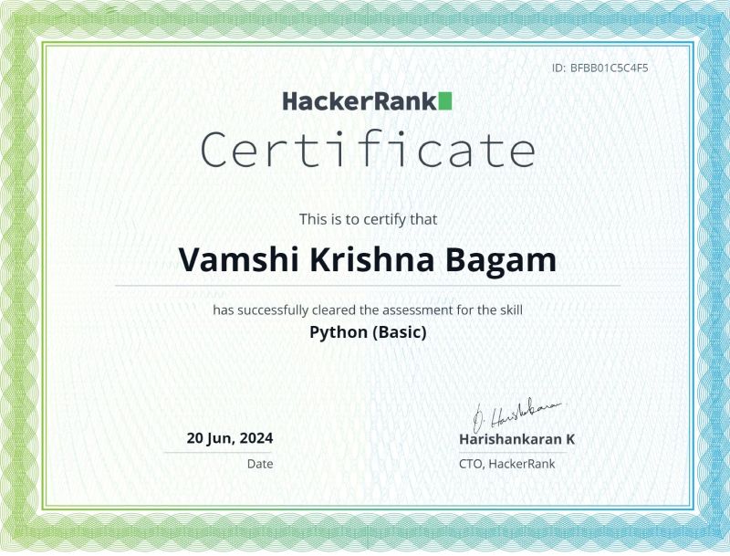 Bagam Vamshi Krishna on LinkedIn: #python Bagam Vamshi Krishna on LinkedIn: #python