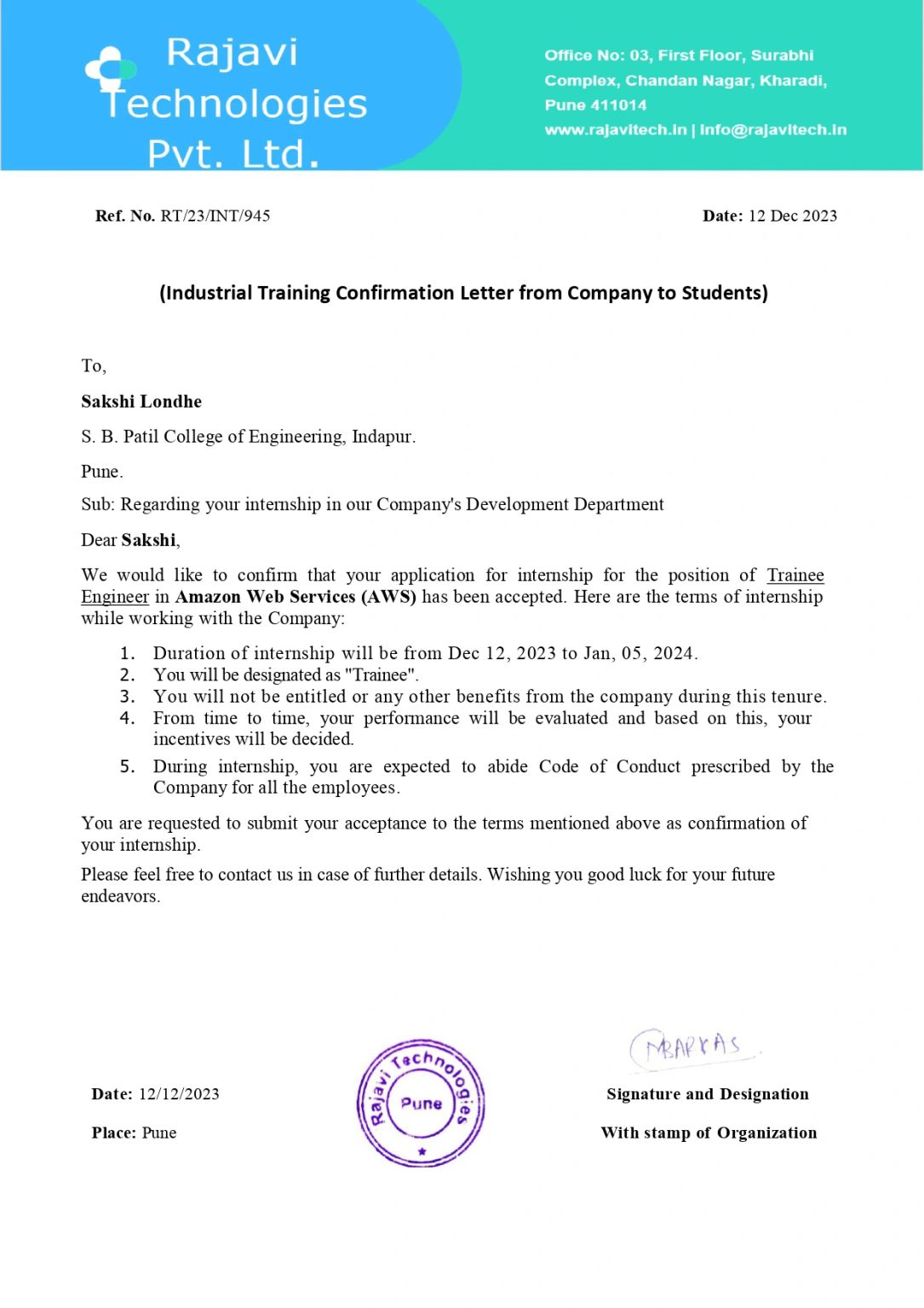 Sakshi Londhe on LinkedIn: #internship #aws Sakshi Londhe on LinkedIn: #internship #aws