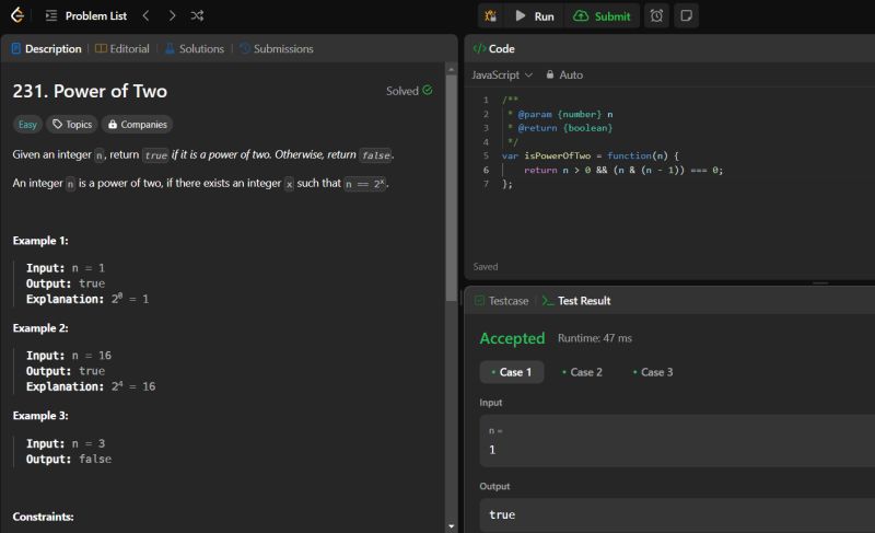 SARAL N on LinkedIn: Day 3 of my LeetCode journey! Solved the 'Power of ... SARAL N on LinkedIn: Day 3 of my LeetCode journey! Solved the 'Power of ...