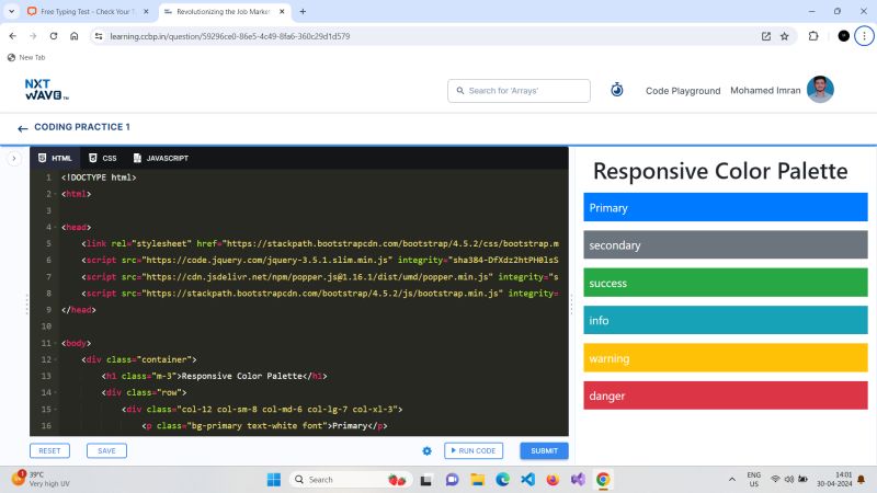 Mohamed Imran on LinkedIn: #30daysofcode #ccbp #nxtwave Mohamed Imran on LinkedIn: #30daysofcode #ccbp #nxtwave