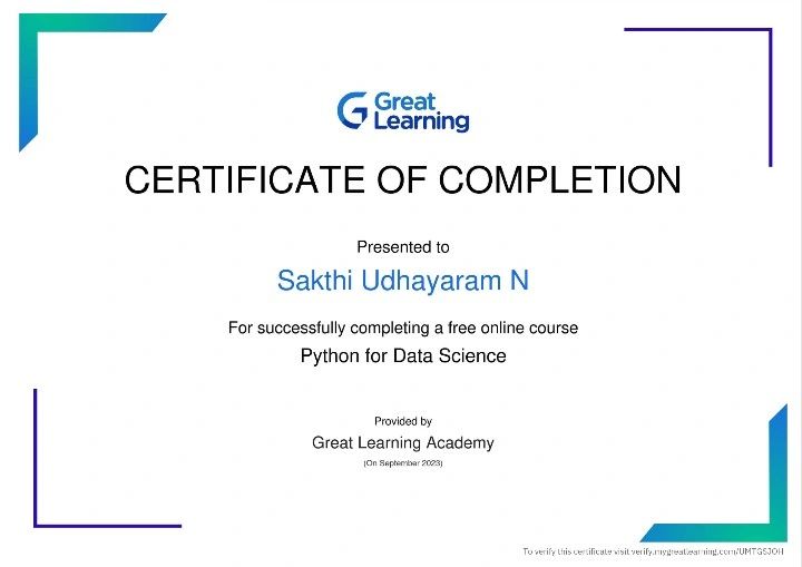Sakthi Udhayaram N on LinkedIn: #datascience #python #greatlearning Sakthi Udhayaram N on LinkedIn: #datascience #python #greatlearning