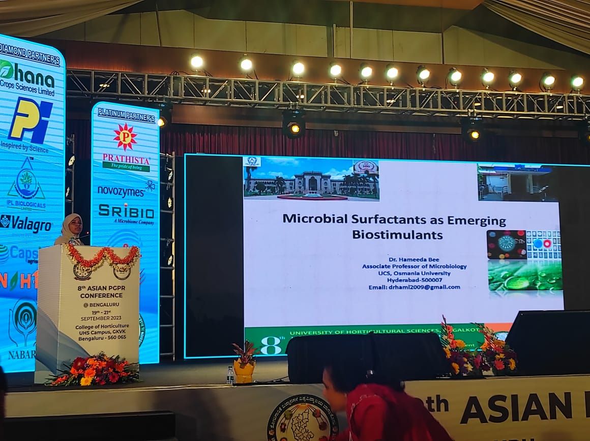 Hameeda Bee on LinkedIn: Invited Talk at 8th Asian PGPR National ... Hameeda Bee on LinkedIn: Invited Talk at 8th Asian PGPR National ...