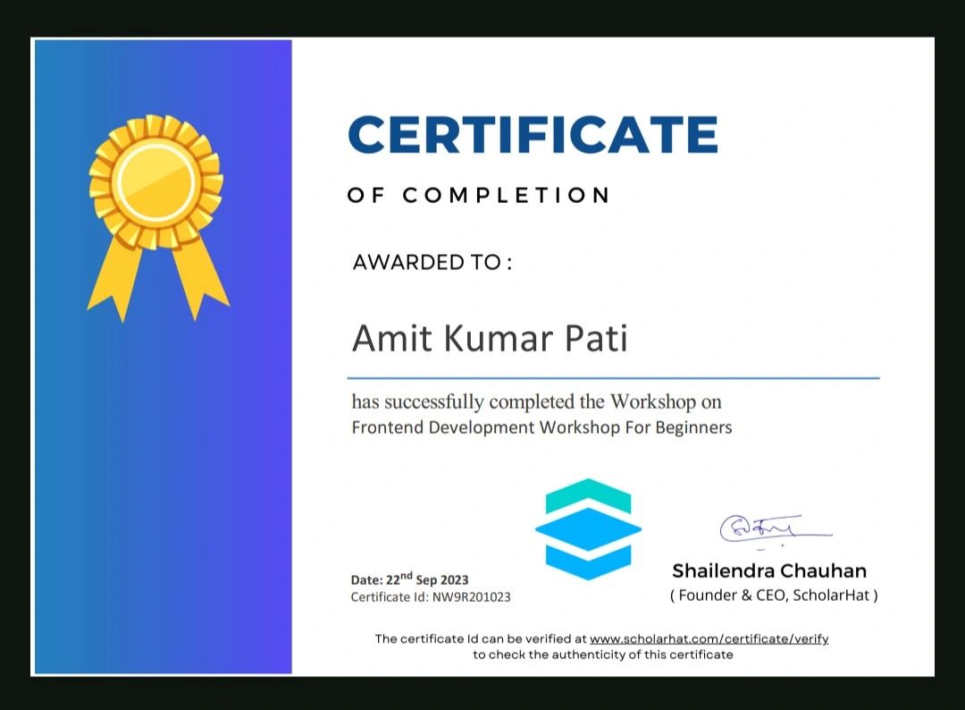 Amit Kumar Pati on LinkedIn: #frontenddevelopment #thescholarhat Amit Kumar Pati on LinkedIn: #frontenddevelopment #thescholarhat