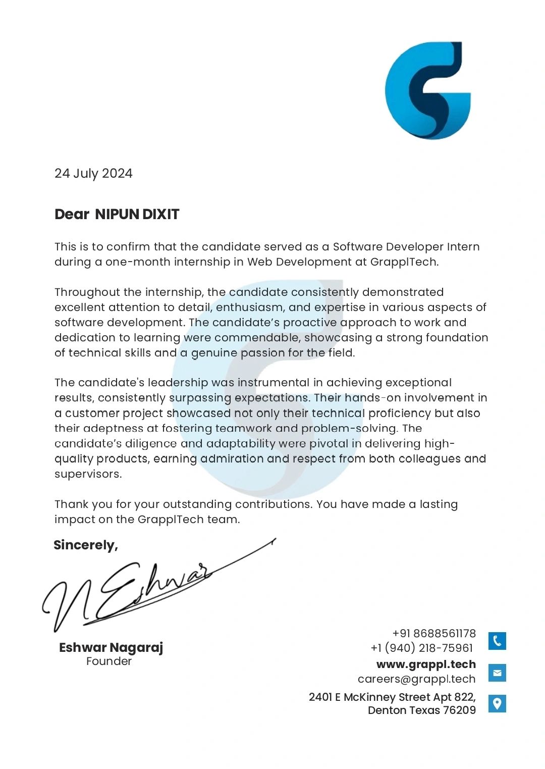 Nipun Dixit on LinkedIn: #internship #softwaredevelopment #tech # ... Nipun Dixit on LinkedIn: #internship #softwaredevelopment #tech # ...