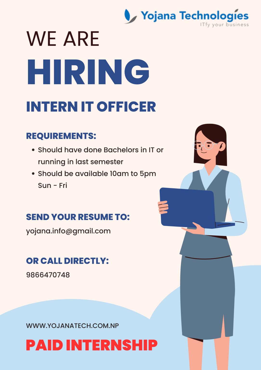 Yojana Technologies on LinkedIn: #hiring #internship Yojana Technologies on LinkedIn: #hiring #internship