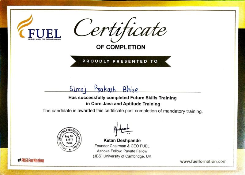 Suraj Bhise on LinkedIn: #techjourney #java #learning #certification Suraj Bhise on LinkedIn: #techjourney #java #learning #certification