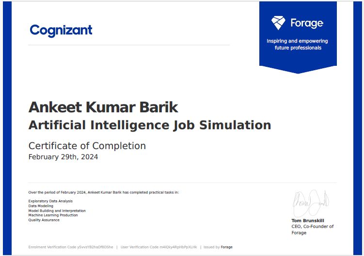 Ankeet Kumar Barik on LinkedIn: #cognizant #cognizant #aiml # ... Ankeet Kumar Barik on LinkedIn: #cognizant #cognizant #aiml # ...