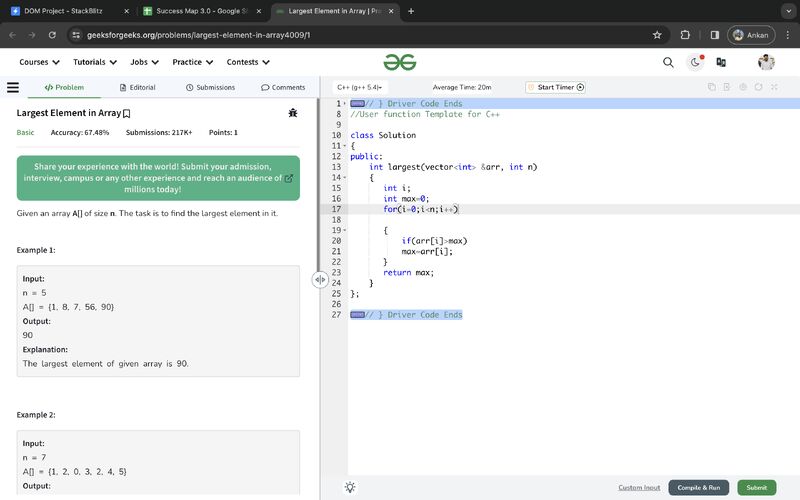 Ankan Thakur on LinkedIn: #codingjourney #codechallenge #dsacoding # ... Ankan Thakur on LinkedIn: #codingjourney #codechallenge #dsacoding # ...