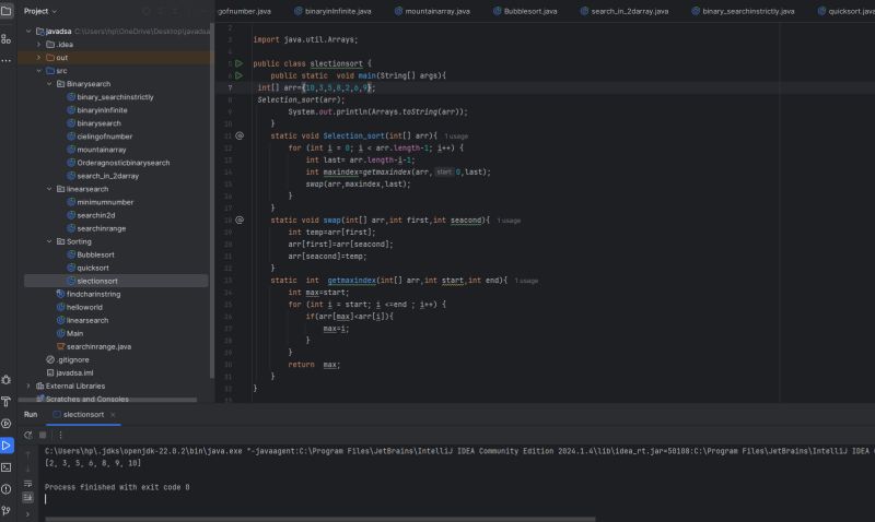 Ankush rana on LinkedIn: #dsa #codingjourney #java #selectionsort # ... Ankush rana on LinkedIn: #dsa #codingjourney #java #selectionsort # ...