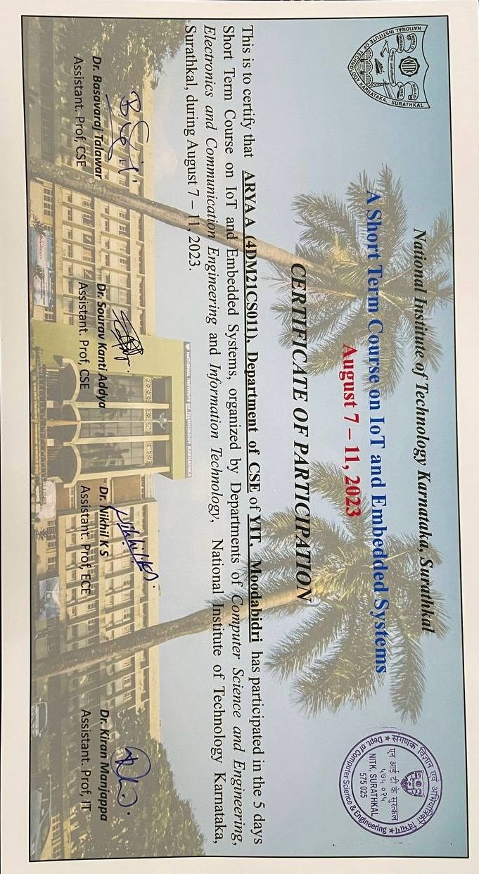 ARYA MANOJ on LinkedIn: Just completed an immersive 5-day IoT workshop ... ARYA MANOJ on LinkedIn: Just completed an immersive 5-day IoT workshop ...