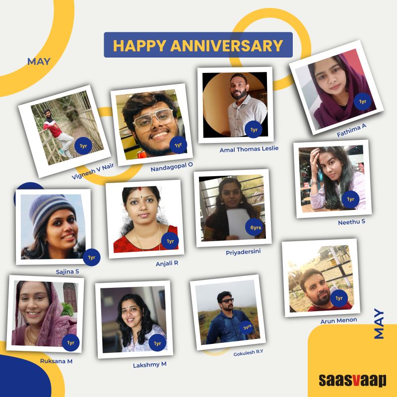 Saasvaap Inc. on LinkedIn: #workanniversary #saasvaap Saasvaap Inc. on LinkedIn: #workanniversary #saasvaap