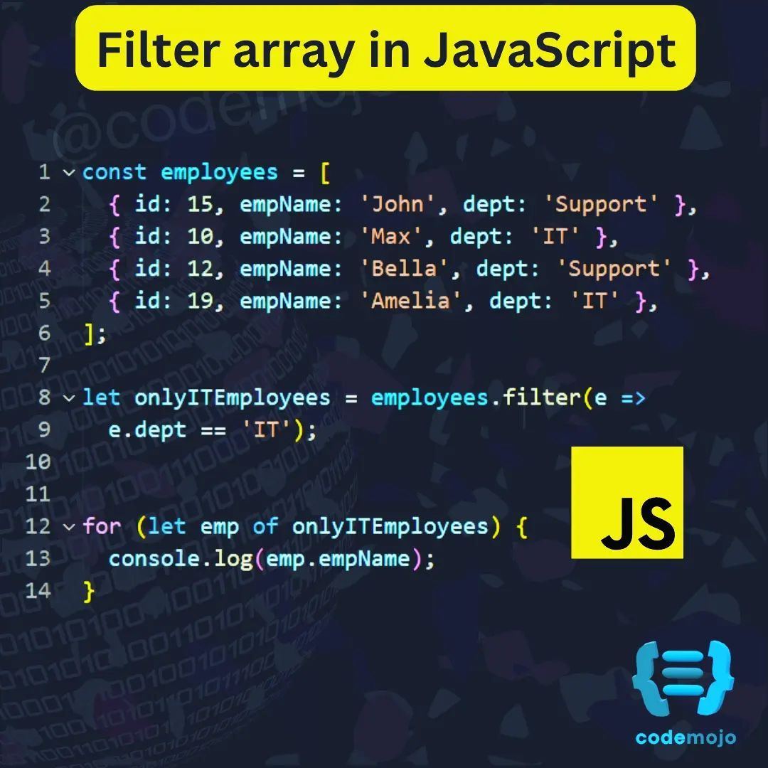 Sweta Upadhyay on LinkedIn: #javascript #filter #arrays #developer # ... Sweta Upadhyay on LinkedIn: #javascript #filter #arrays #developer # ...