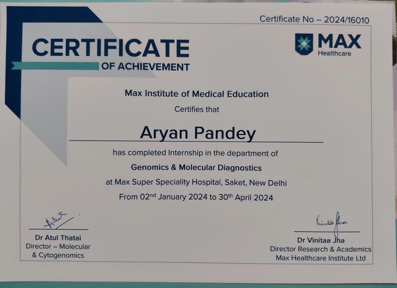Aryan Pandey on LinkedIn: #internship #genomics #molecular # ... Aryan Pandey on LinkedIn: #internship #genomics #molecular # ...