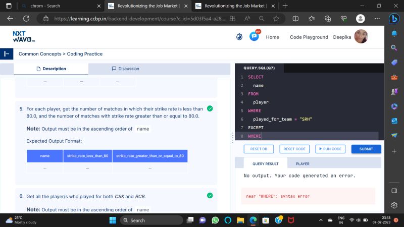 Bazari D. on LinkedIn: #sql #database #codingpractice #nxtwave # ... Bazari D. on LinkedIn: #sql #database #codingpractice #nxtwave # ...