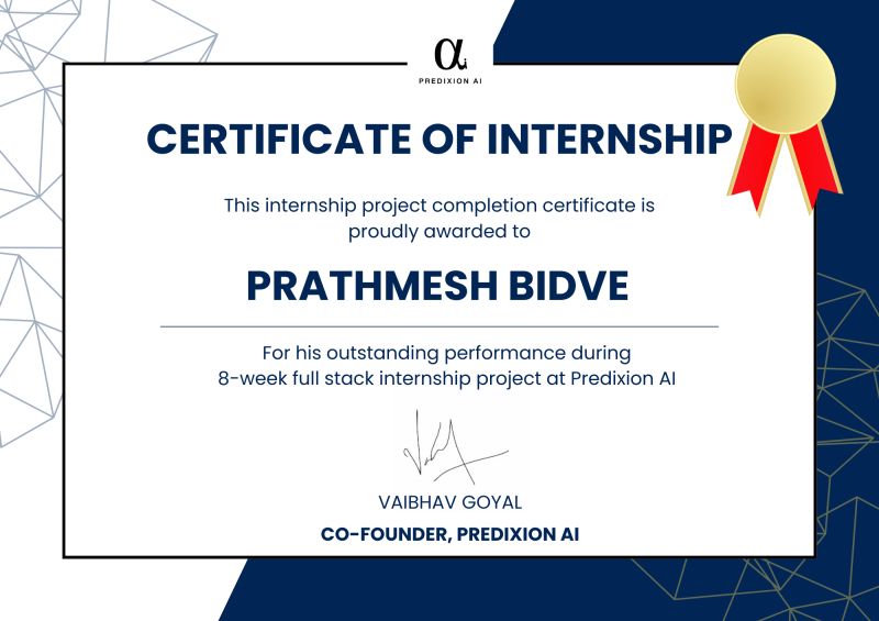 Prathmesh Bidve on LinkedIn: #internship #fullstack #gratitude Prathmesh Bidve on LinkedIn: #internship #fullstack #gratitude