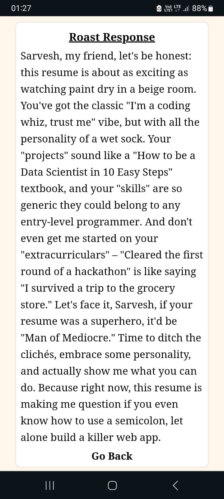 Sarvesh Mhatre on LinkedIn: #cvtoaster #aiproject #resumeroast #jobhunt ... Sarvesh Mhatre on LinkedIn: #cvtoaster #aiproject #resumeroast #jobhunt ...
