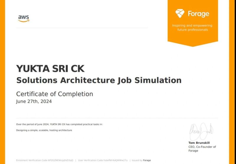 YUKTA SRI CK on LinkedIn: #aws #solutionsarchitecture #certification # ... YUKTA SRI CK on LinkedIn: #aws #solutionsarchitecture #certification # ...