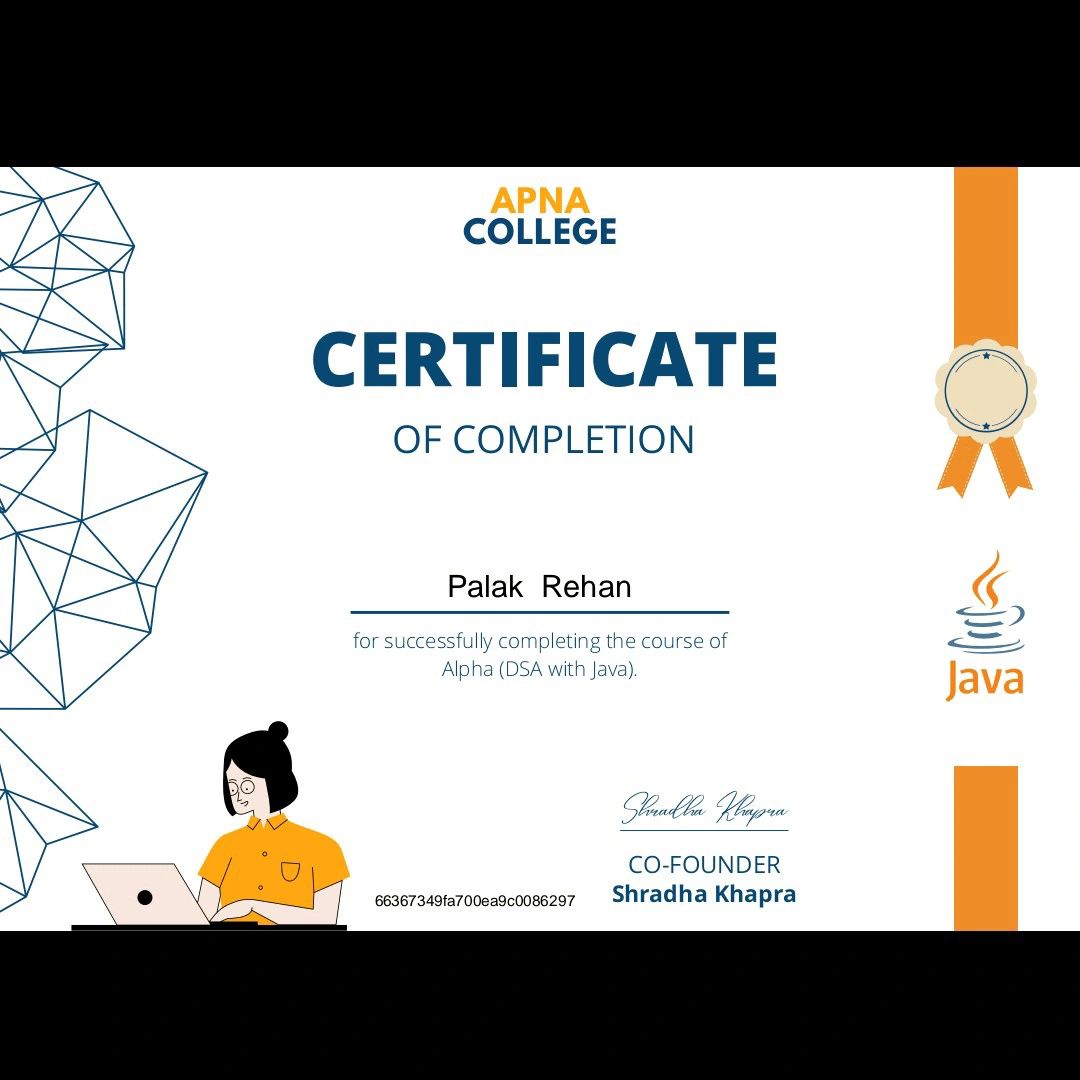 Palak Rehan on LinkedIn: #datastructures #algorithms #java #apnacollege ... Palak Rehan on LinkedIn: #datastructures #algorithms #java #apnacollege ...