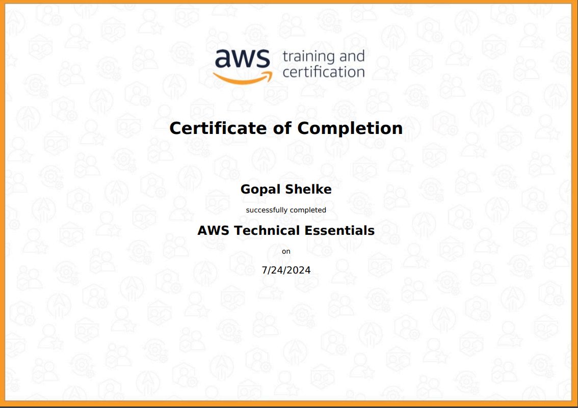 GOPAL SHELKE on LinkedIn: Completed AWS Technical Essential GOPAL SHELKE on LinkedIn: Completed AWS Technical Essential