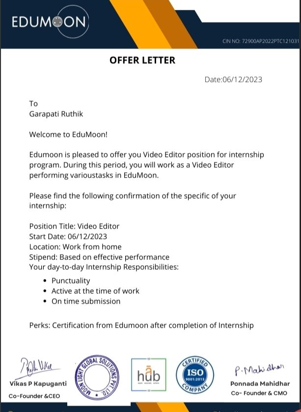 Ruthik Garapati on LinkedIn: #edumooninternship #videoeditingpassion # ... Ruthik Garapati on LinkedIn: #edumooninternship #videoeditingpassion # ...