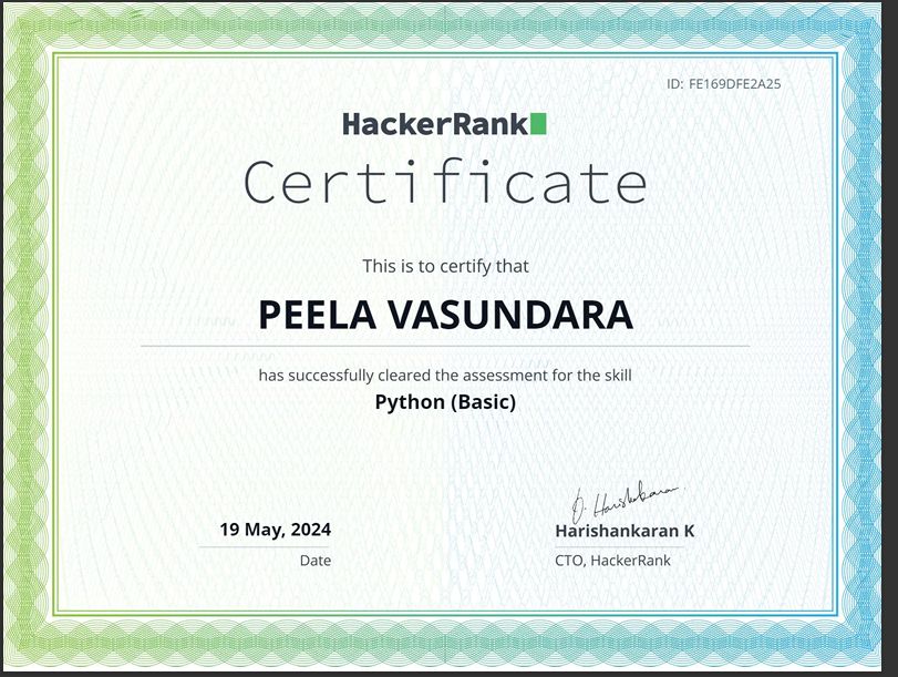 Peela. Vasundara on LinkedIn: #python #learning #skill #hakcerrank Peela. Vasundara on LinkedIn: #python #learning #skill #hakcerrank