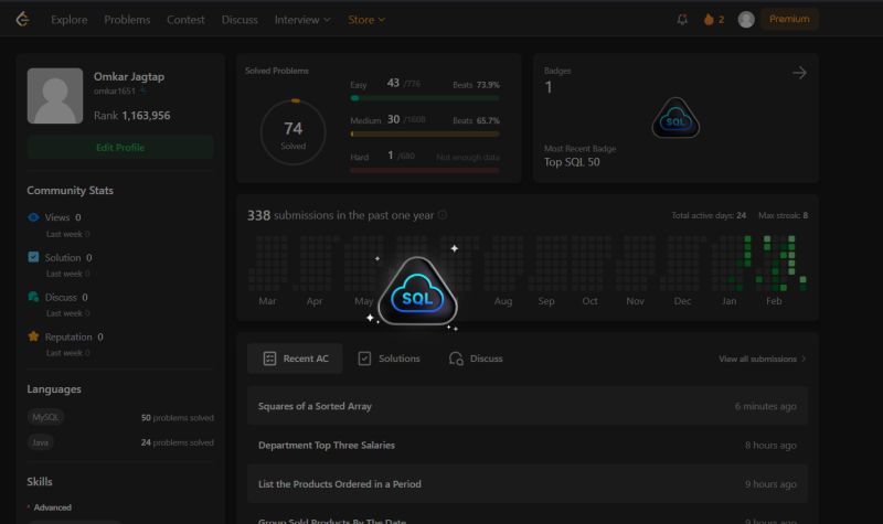 Omkar Jagtap on LinkedIn: #applications #sql #sqlchallenge #leetcode # ... Omkar Jagtap on LinkedIn: #applications #sql #sqlchallenge #leetcode # ...
