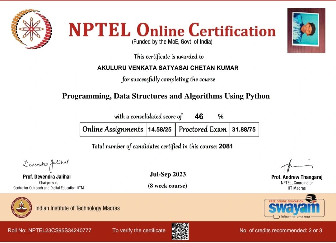 CHETAN KUMAR on LinkedIn: Got certified in Programming, Data Structures ... CHETAN KUMAR on LinkedIn: Got certified in Programming, Data Structures ...