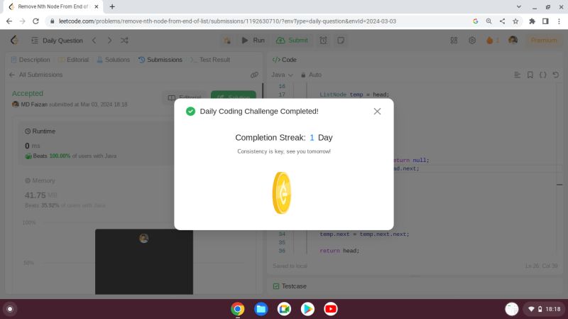 MD Faizan on LinkedIn: #potd #leetcode #day1 #30daysofcodechallenge MD Faizan on LinkedIn: #potd #leetcode #day1 #30daysofcodechallenge