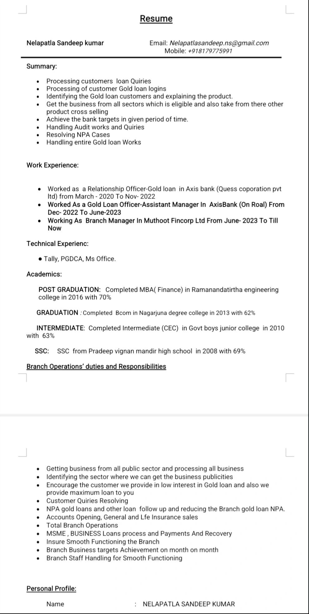 Nelapatla Sandeep Kumar on LinkedIn: Hi Recruiters HDFC Bank ICICI Bank ... Nelapatla Sandeep Kumar on LinkedIn: Hi Recruiters HDFC Bank ICICI Bank ...
