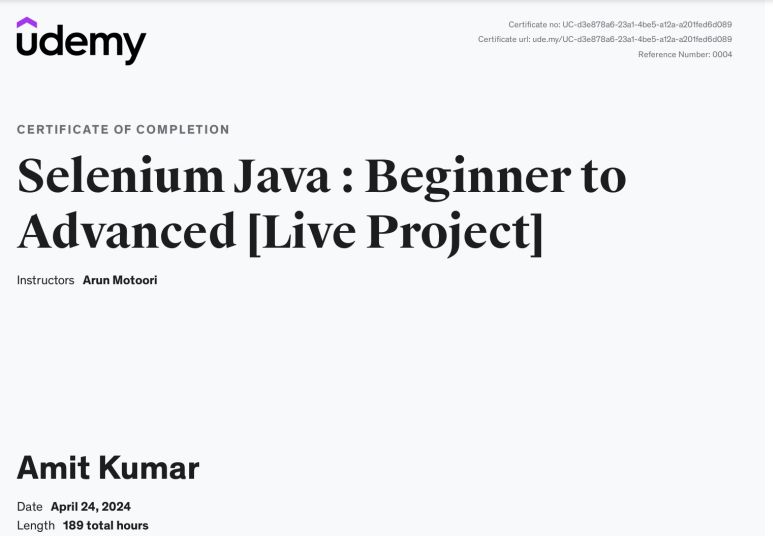 Amit Kumar on LinkedIn: #selenium #java #automatedtesting #udemy # ... Amit Kumar on LinkedIn: #selenium #java #automatedtesting #udemy # ...