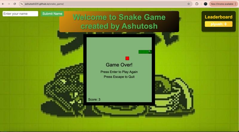 ASHUTOSH KUMAR on LinkedIn: #html #css #javascript #snakegame #github # ... ASHUTOSH KUMAR on LinkedIn: #html #css #javascript #snakegame #github # ...