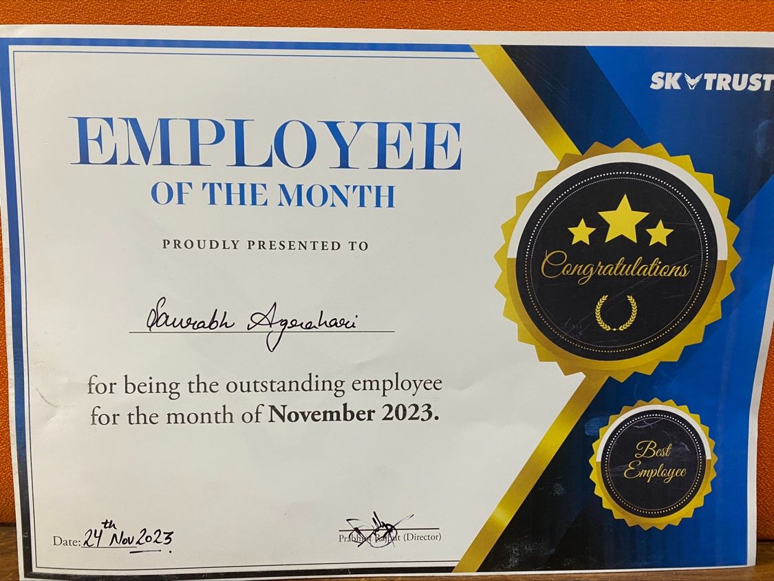 Saurabh Agrahari on LinkedIn: Thanks SkyTrust 🥳 Saurabh Agrahari on LinkedIn: Thanks SkyTrust 🥳