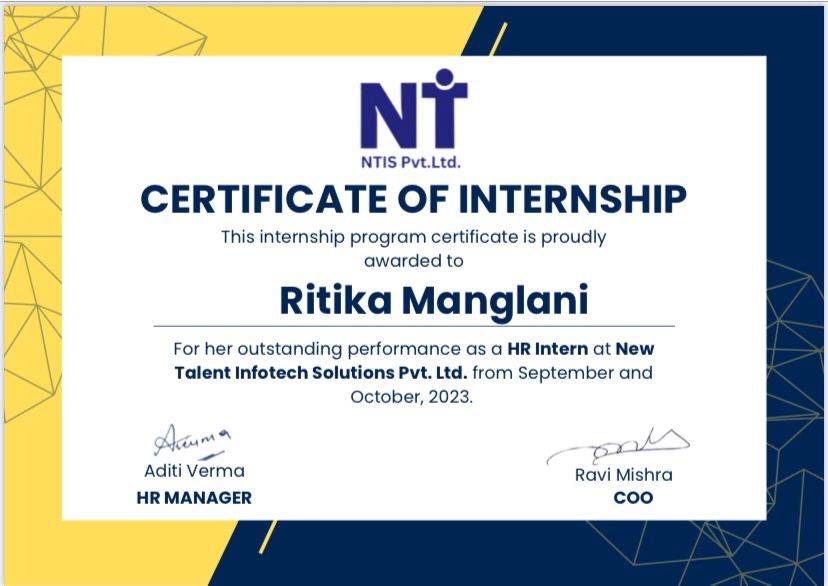 Ritika Manglani on LinkedIn: #hrinternship #certificate # ... Ritika Manglani on LinkedIn: #hrinternship #certificate # ...