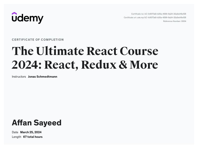 Affan Sayeed on LinkedIn: #react #frontenddevelopment #udemygraduate # ... Affan Sayeed on LinkedIn: #react #frontenddevelopment #udemygraduate # ...