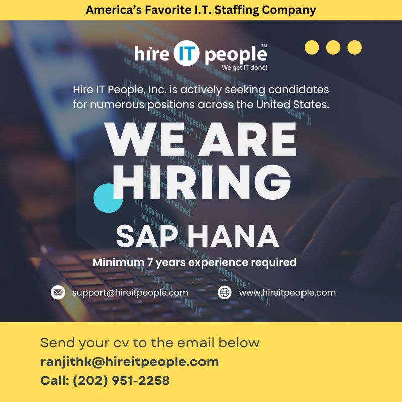 Ranjith K on LinkedIn: #jobs #usajobs #sap #hana #hiring #jobs Ranjith K on LinkedIn: #jobs #usajobs #sap #hana #hiring #jobs