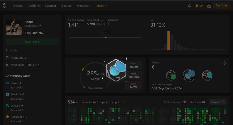 Rahul Singh on LinkedIn: #leetcode #codingchallenge #milestoneachieved ... Rahul Singh on LinkedIn: #leetcode #codingchallenge #milestoneachieved ...