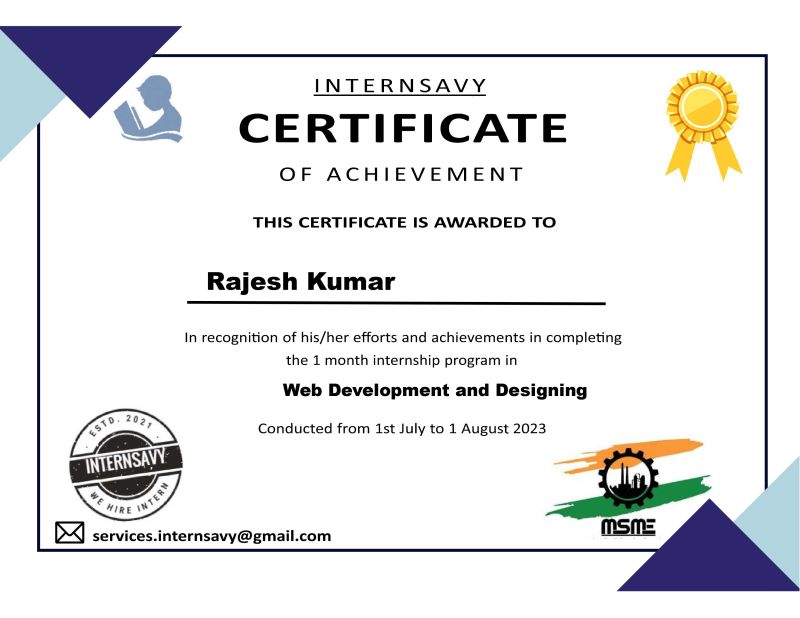 Rajesh Vishwakarma on LinkedIn: #webdevelopment #design #internship # ... Rajesh Vishwakarma on LinkedIn: #webdevelopment #design #internship # ...
