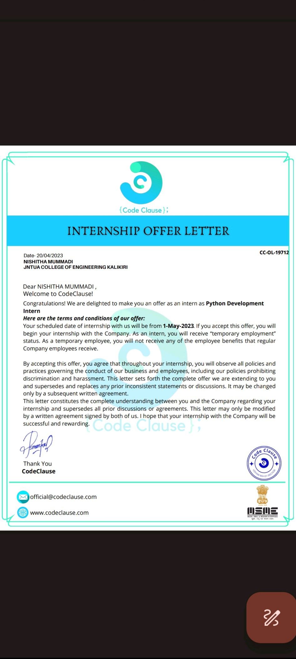 Nishitha Mummadi on LinkedIn: #codeclause #python #internship Nishitha Mummadi on LinkedIn: #codeclause #python #internship