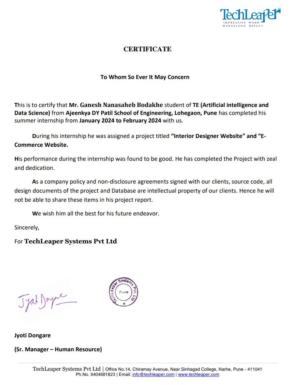 Ganesh bodakhe on LinkedIn: #internshipcomplete #futureready Ganesh bodakhe on LinkedIn: #internshipcomplete #futureready