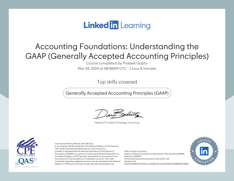 Prateek Gupta on LinkedIn: Certificate of Completion Prateek Gupta on LinkedIn: Certificate of Completion