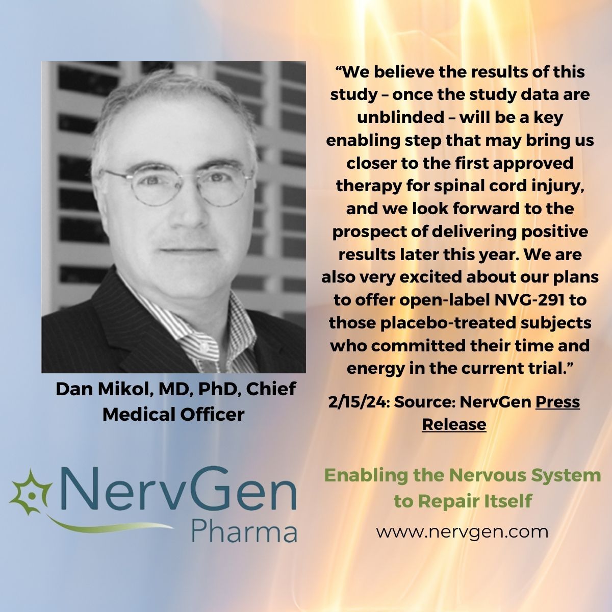 NervGen Pharma Corp. on LinkedIn: #spinalcordinjury #clinicaltrial NervGen Pharma Corp. on LinkedIn: #spinalcordinjury #clinicaltrial
