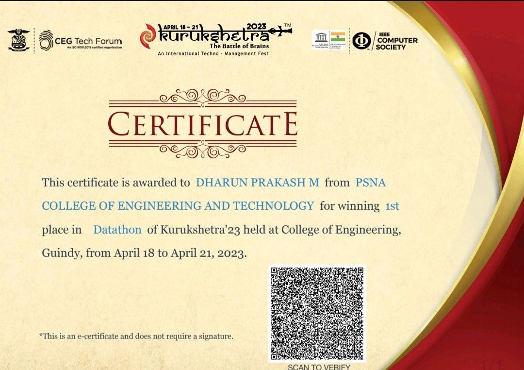 Dharun Prakash M on LinkedIn: #datathon #sql #kurushetra #teamwork Dharun Prakash M on LinkedIn: #datathon #sql #kurushetra #teamwork